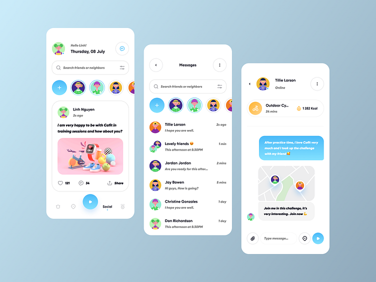 Sport Social ui design by Roohi Koohi on Dribbble