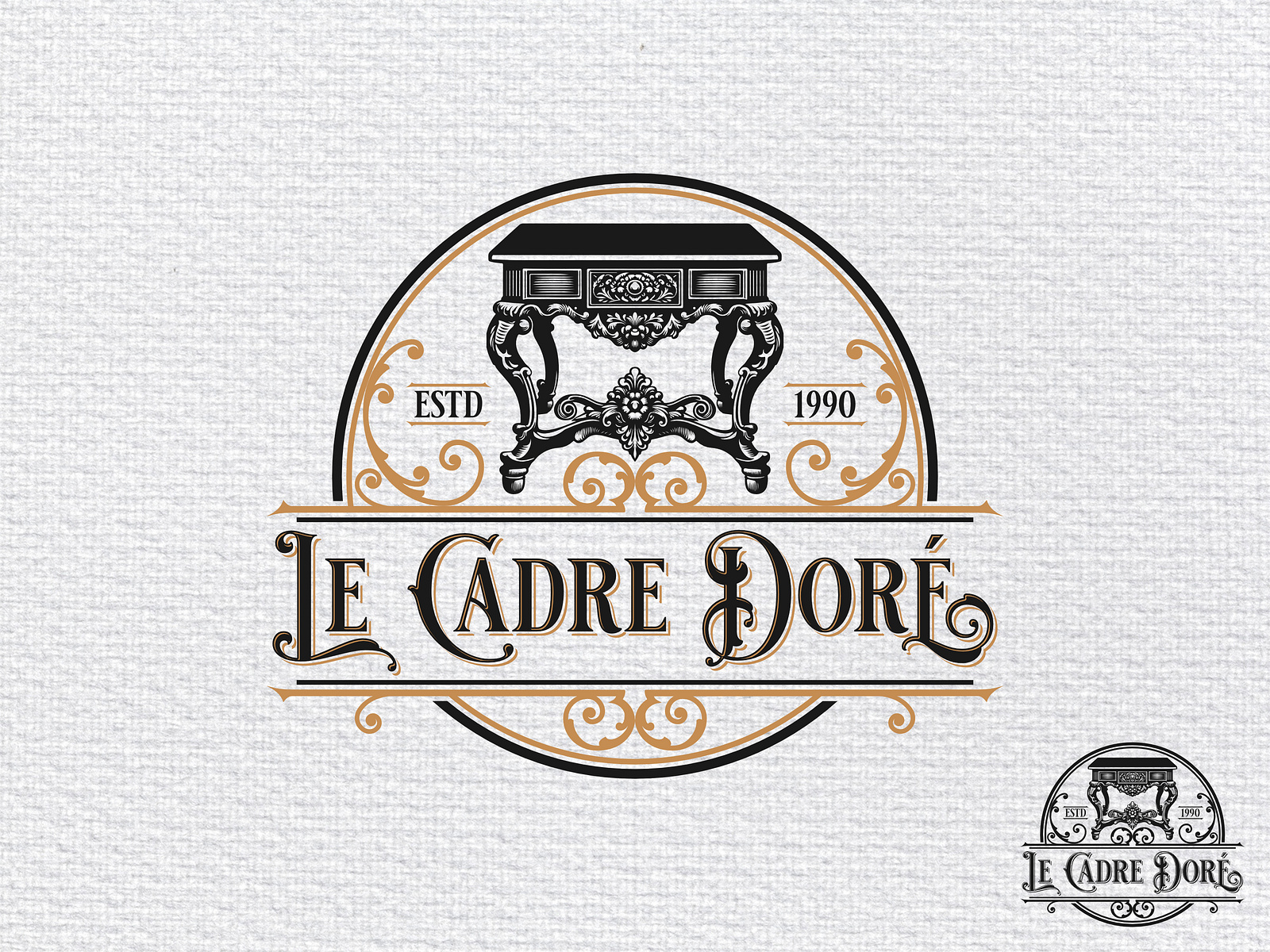 Luxury Vintage Emblem Logo for Le Cadre Dore by Riswan Design Studio on ...