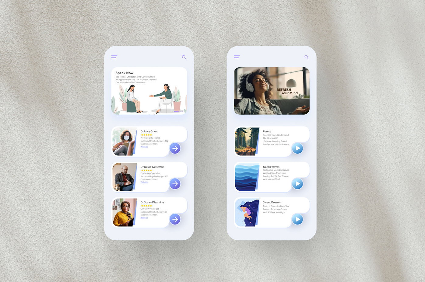 Refresh psychology UI by mojtaba sharif on Dribbble