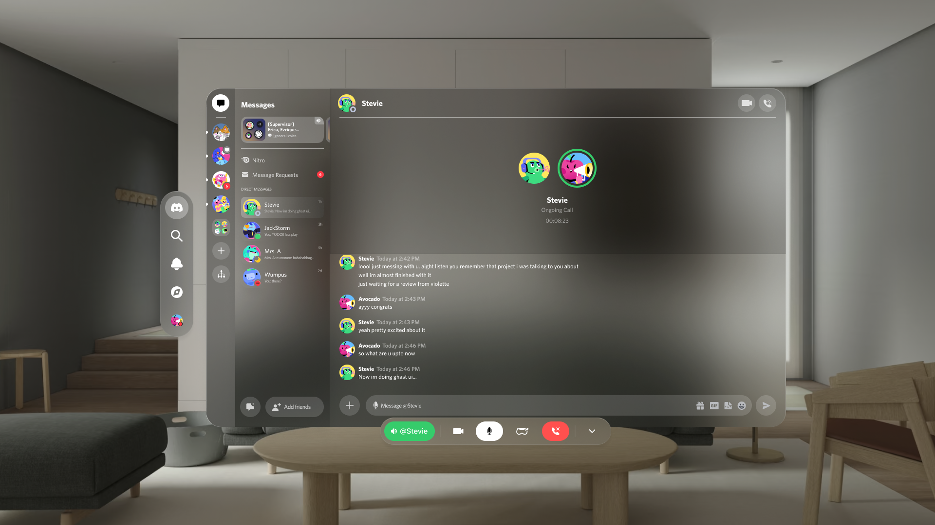 Discord - Vision OS/Spatial UI by Abdul Kudoos on Dribbble