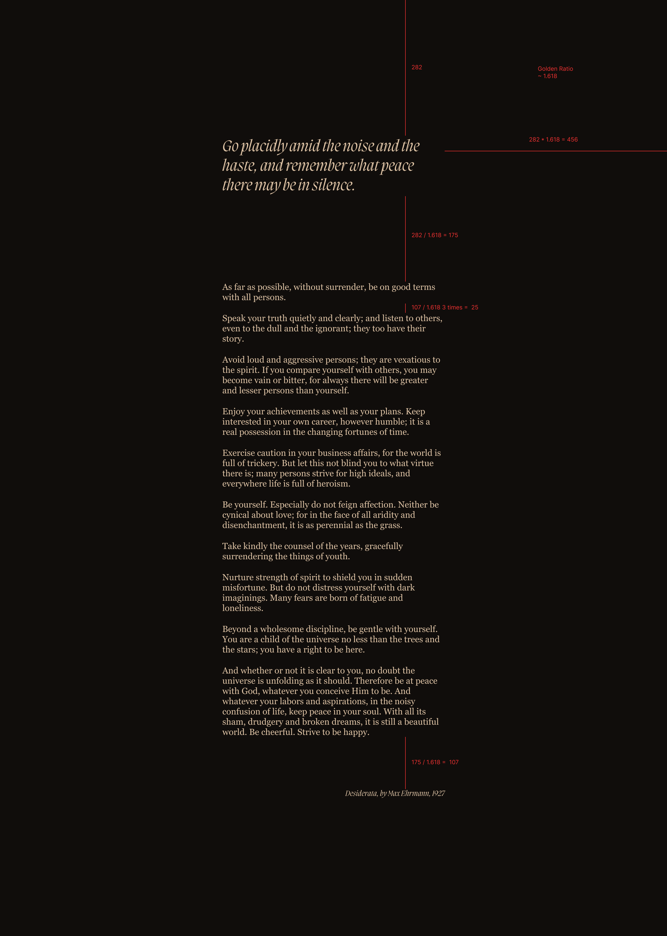 Desiderata poem by Max Ehrmann by Lee Beckwith on Dribbble