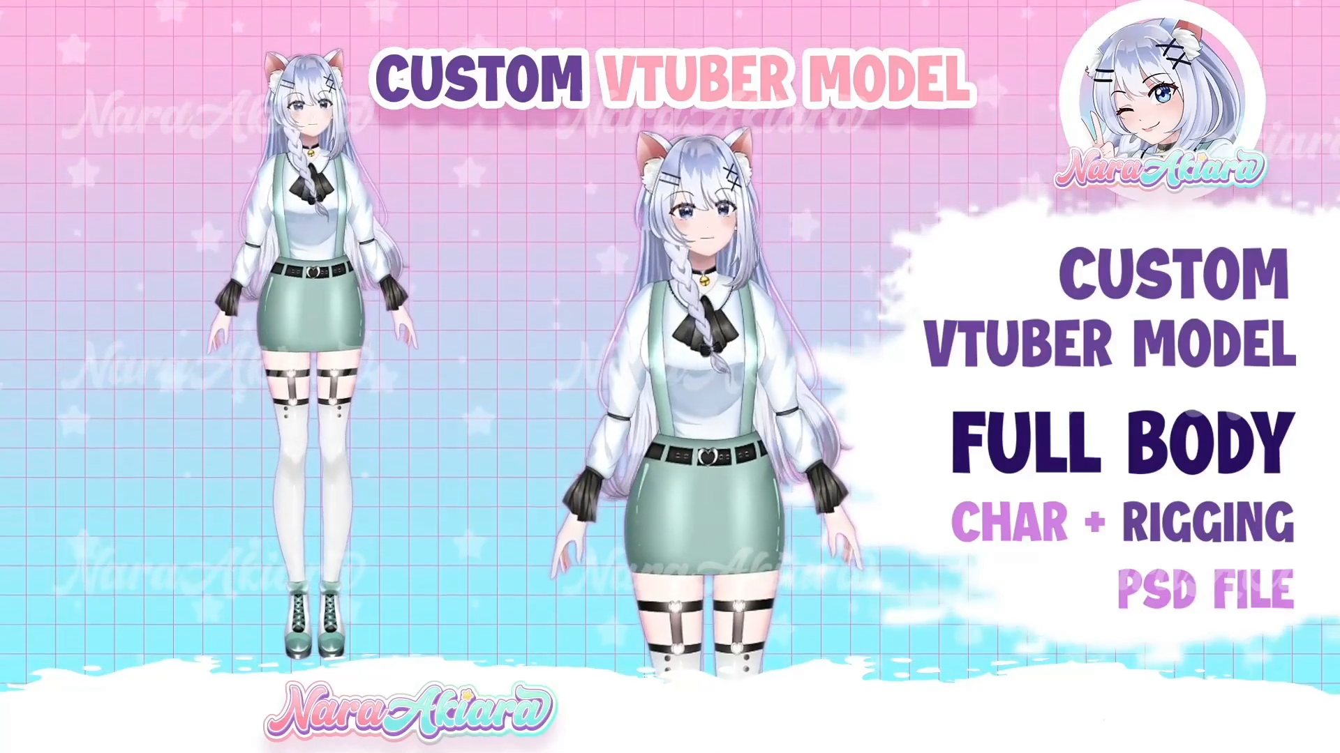Custom VTuber Full Body Models with Expert Rigging by Cika Nindya on ...