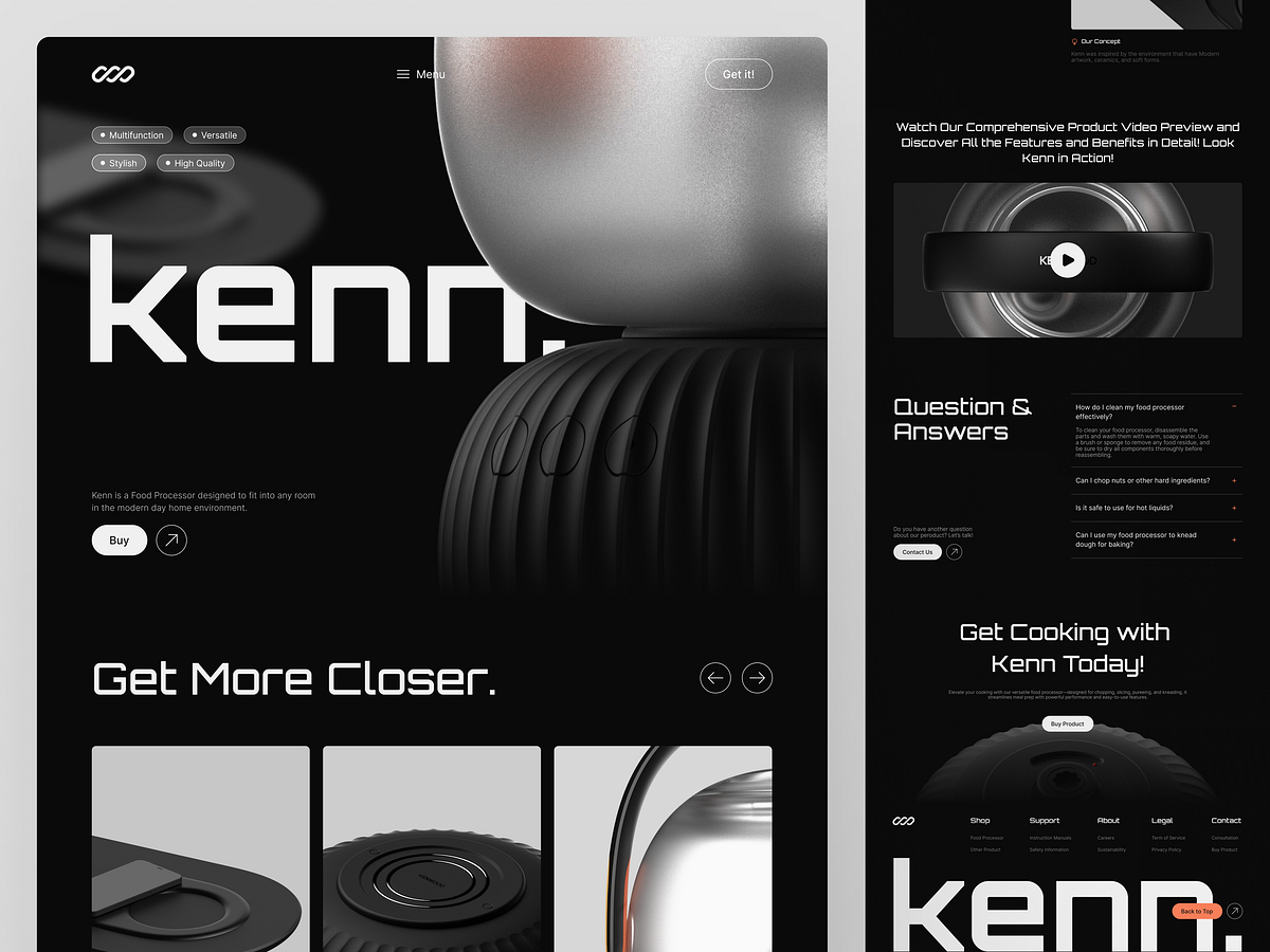 Kenn - Food Processor Landing Page by Ainun Nisa for Plainthing Studio on Dribbble