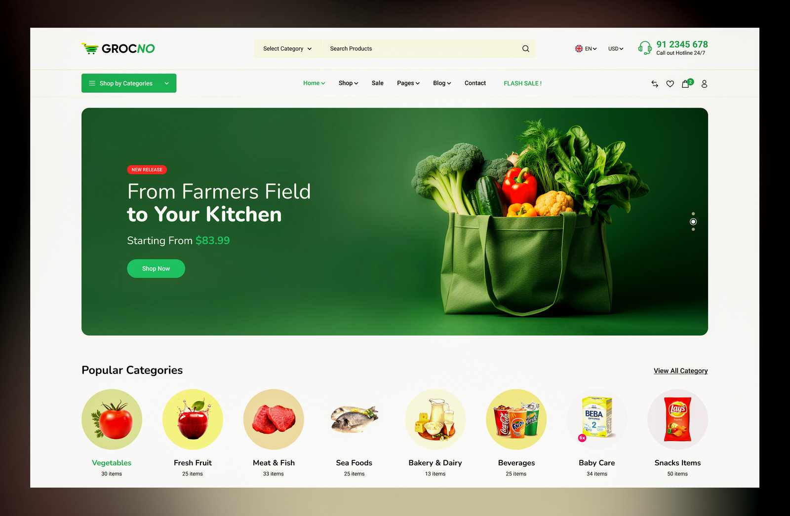 Grocno - Grocery E-commerce Website Design by Template Path: UI/UX ...