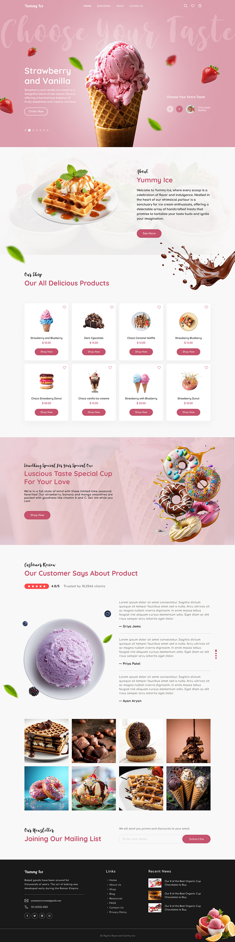 Yummy Ice Cream - Website UI Design by Darshan Patel on Dribbble