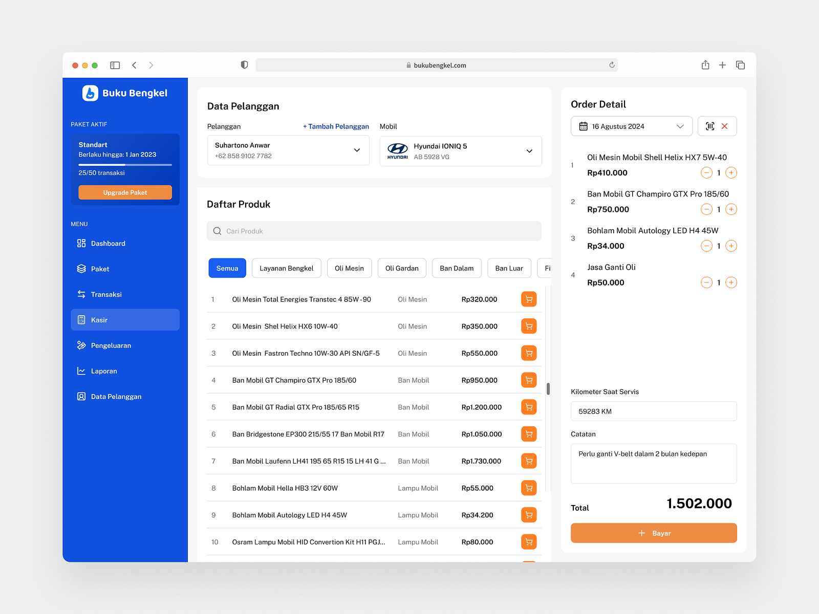 POS System Cashier for Vehicle Service by Rahmat Kholis on Dribbble