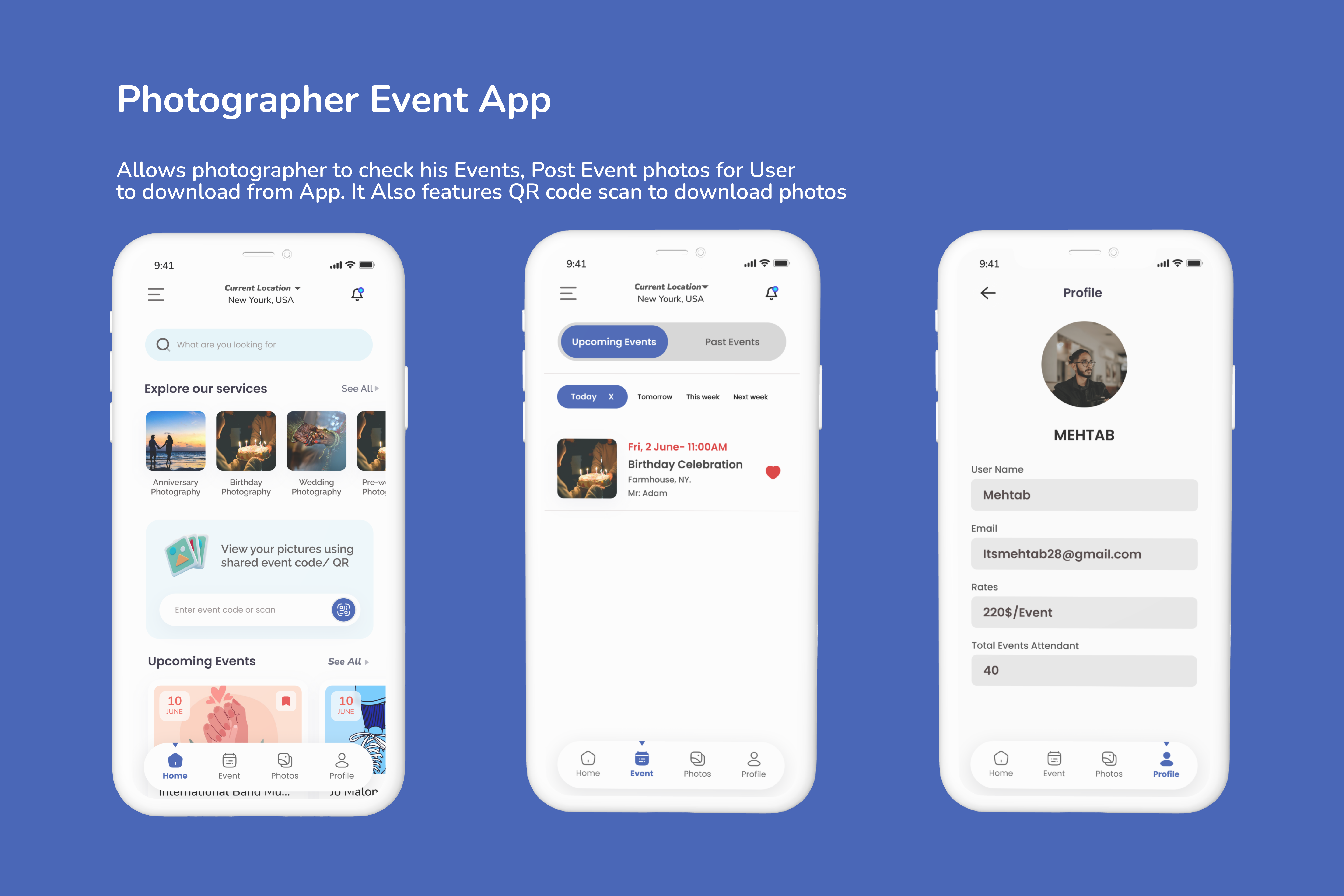 Photography Event App designs, themes, templates and downloadable ...