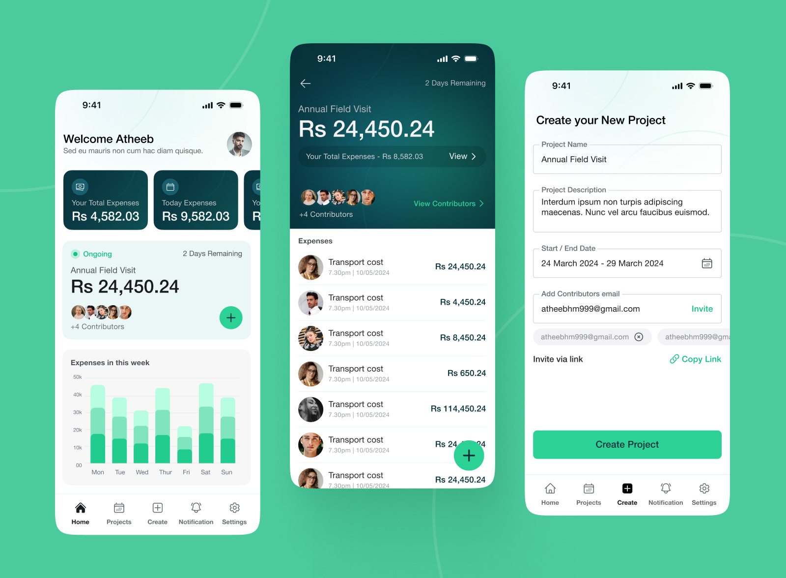 Shared Expense Management App by Atheeb on Dribbble