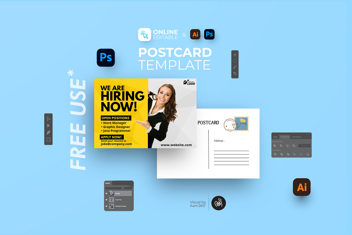 Hiring Postcard by Aam360 on Dribbble