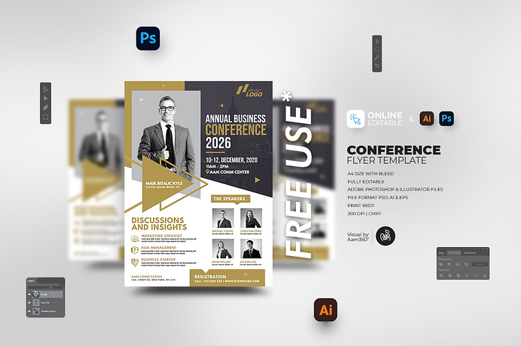 Conference Flyer Template by Aam360 on Dribbble