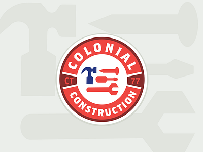 Colonial Construction Logo Badge by Gregory Grigoriou on Dribbble