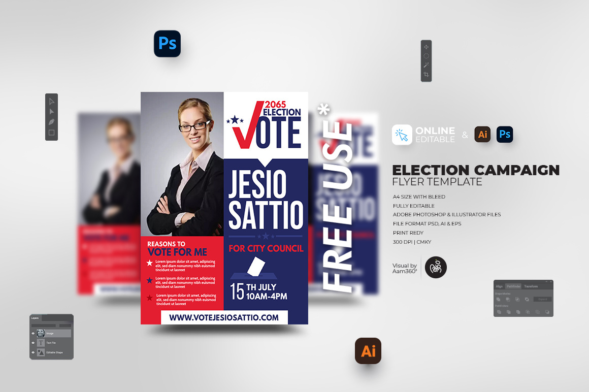 Election Campaign Flyer Template by Aam360 on Dribbble