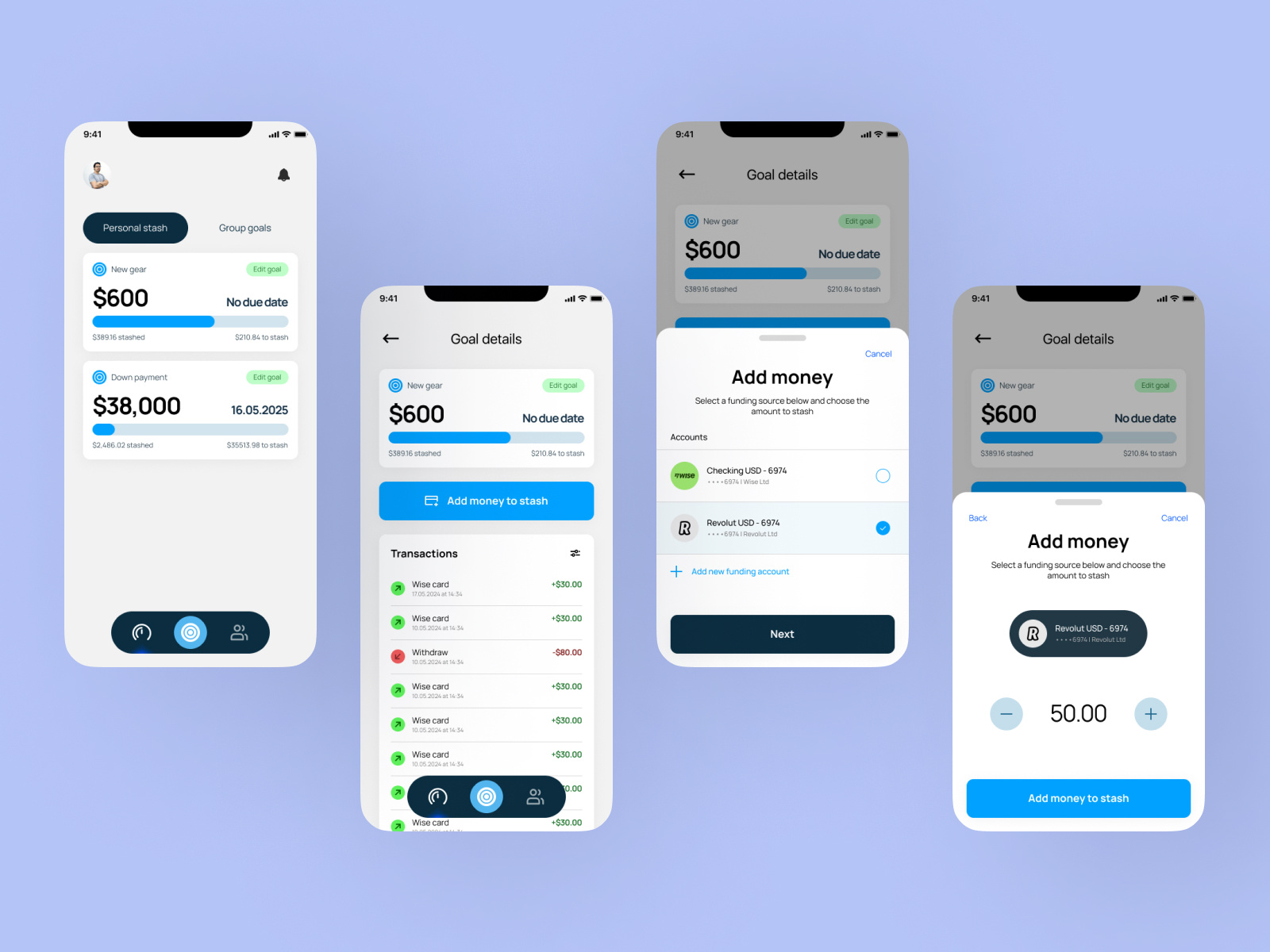Financial goals management app by Stanpo on Dribbble