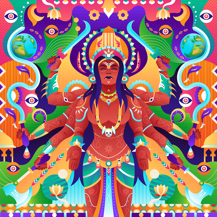 Kottravai Goddess for Sacrifice and War by Prashanth on Dribbble