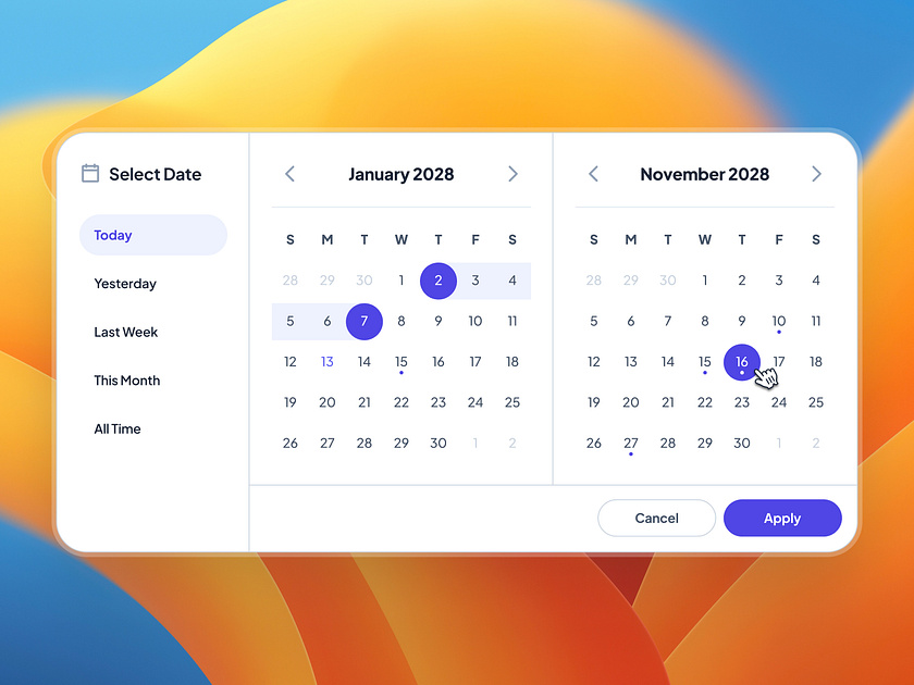 Browse thousands of Date Picker images for design inspiration | Dribbble