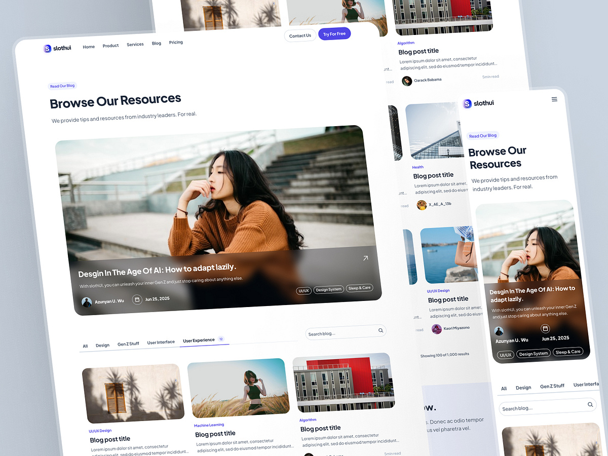 Blog UI designs, themes, templates and downloadable graphic elements on ...