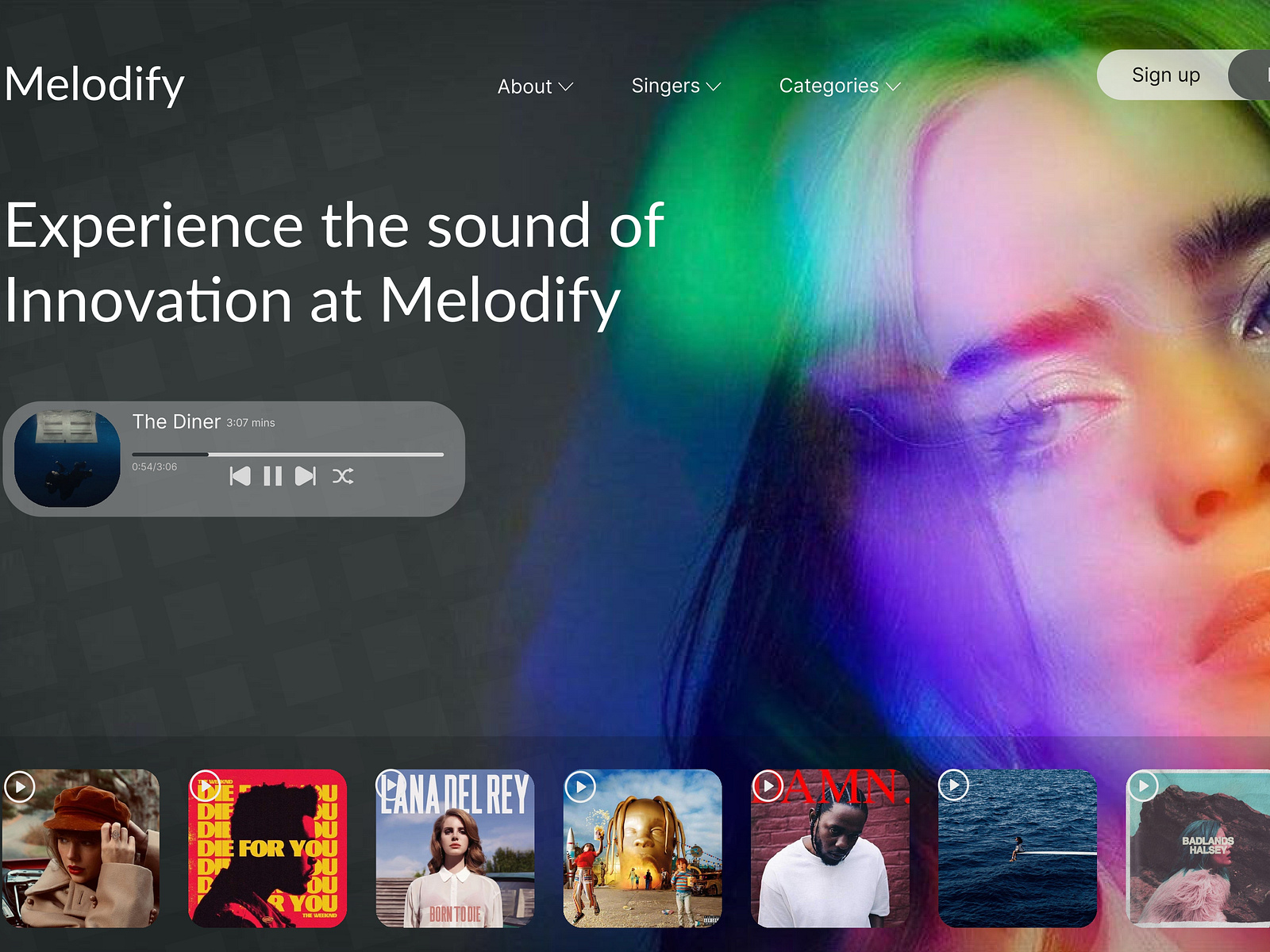 Melodify a music website| Web design by Deco.Design on Dribbble