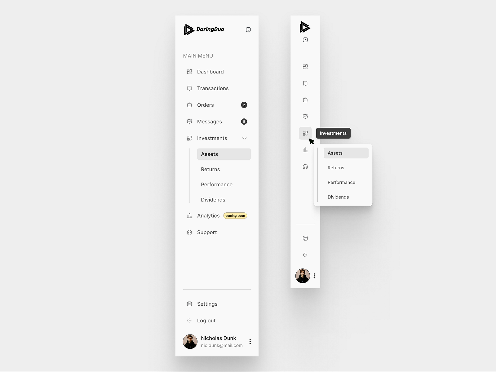 DaringDuo - sidebar design by Oluwatosin Olajide on Dribbble