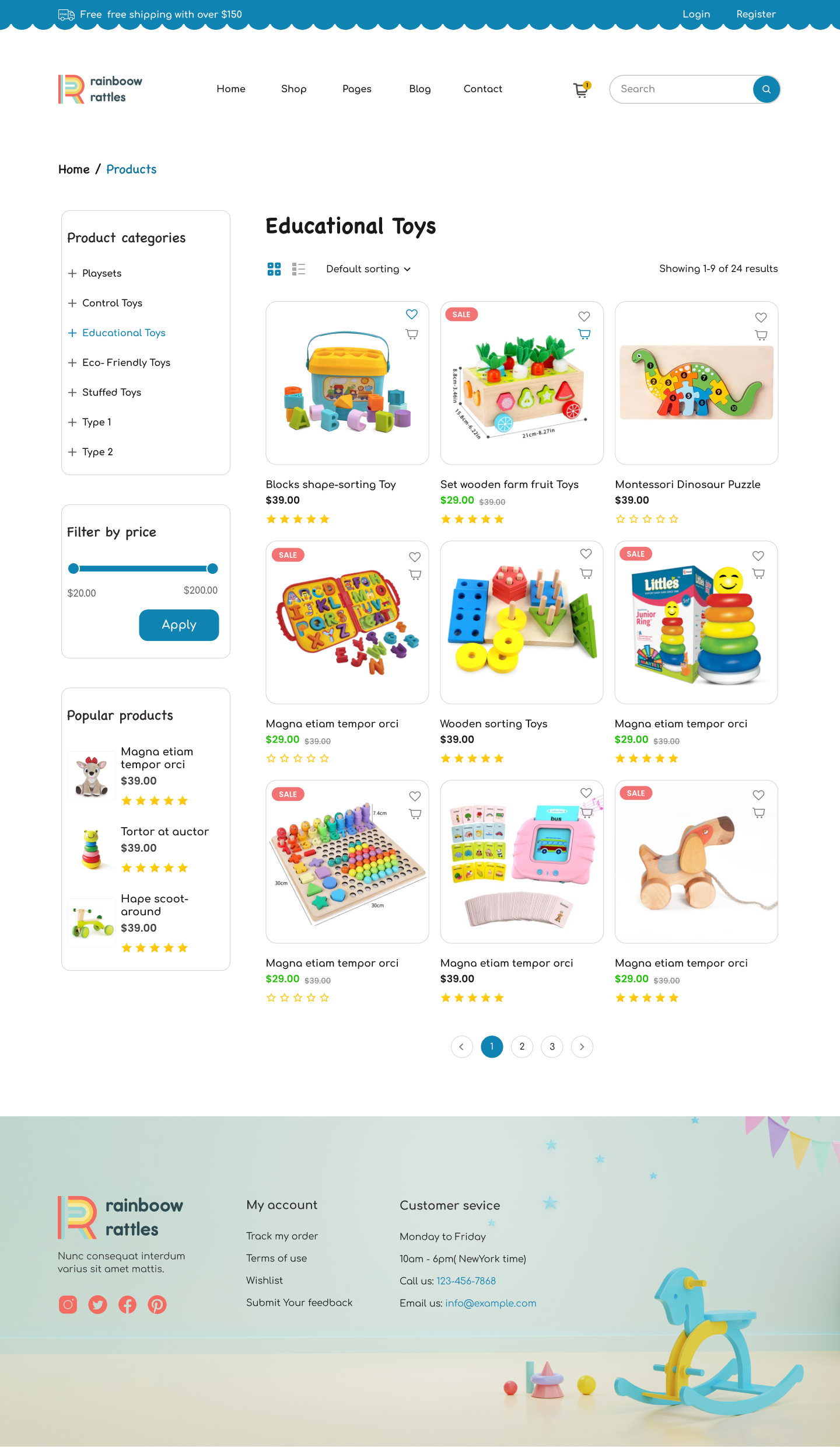 The baby Toys store website template by Nguyen Nam on Dribbble