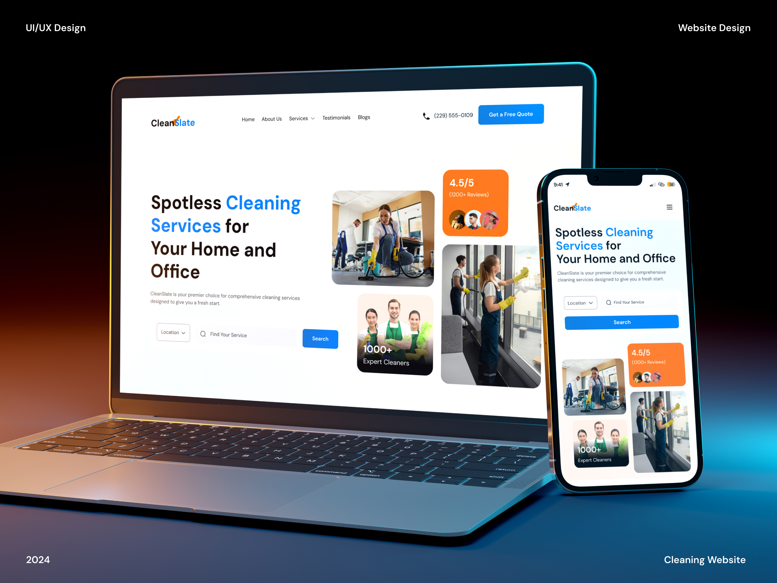Cleaning Service Website UI designs, themes, templates and downloadable ...