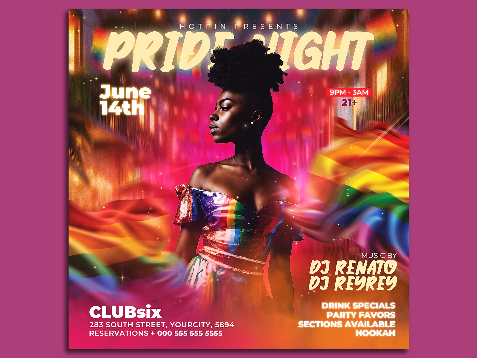 Pride Flyer Template by Hotpin on Dribbble