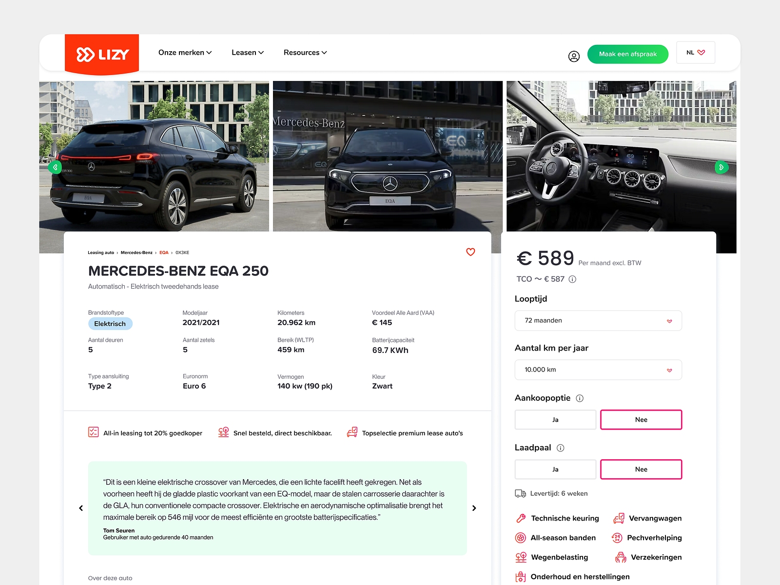 Car leasing product page by Leonardo Minatti on Dribbble