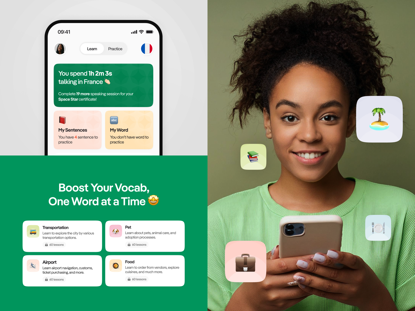 Fluent - Language Learning Apps by Debora for Odama on Dribbble