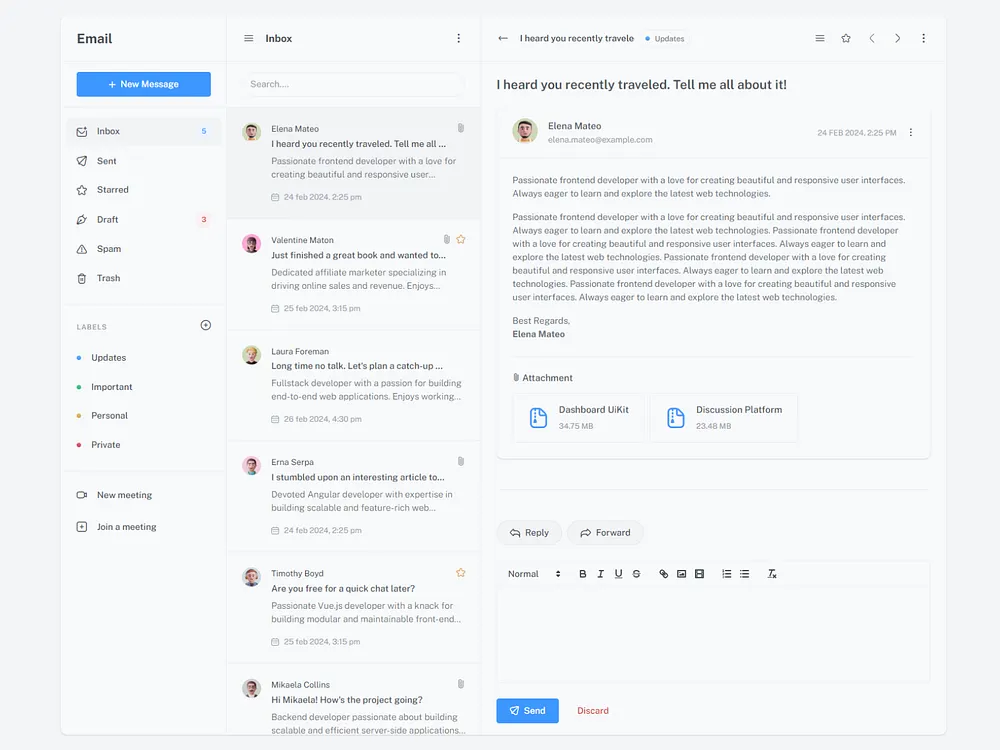 Email App UI UX designs, themes, templates and downloadable graphic ...