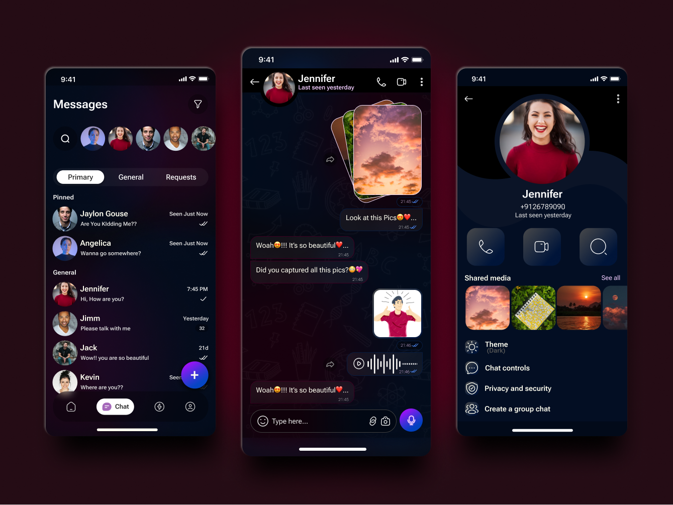 Messaging App UI design by Sandeepa Pal on Dribbble