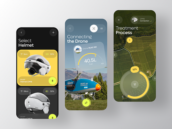 AR Smart Helmet App - Drone Command SaaS by Jack R. for RonDesignLab ⭐️ ...