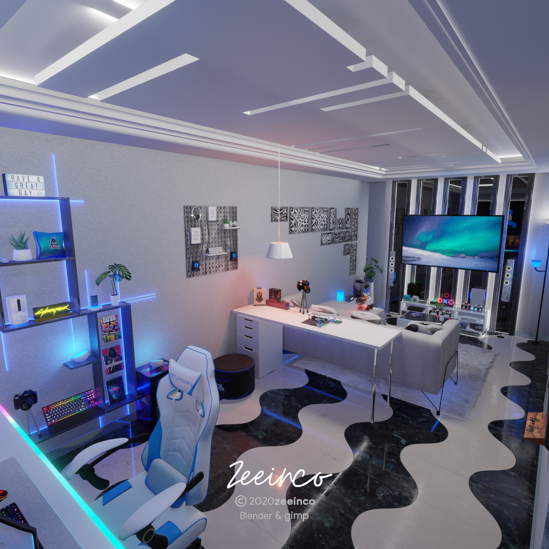 Youtubers Gaming Room Interior Design | 3D Room by Ismail Abdul Aziz on ...