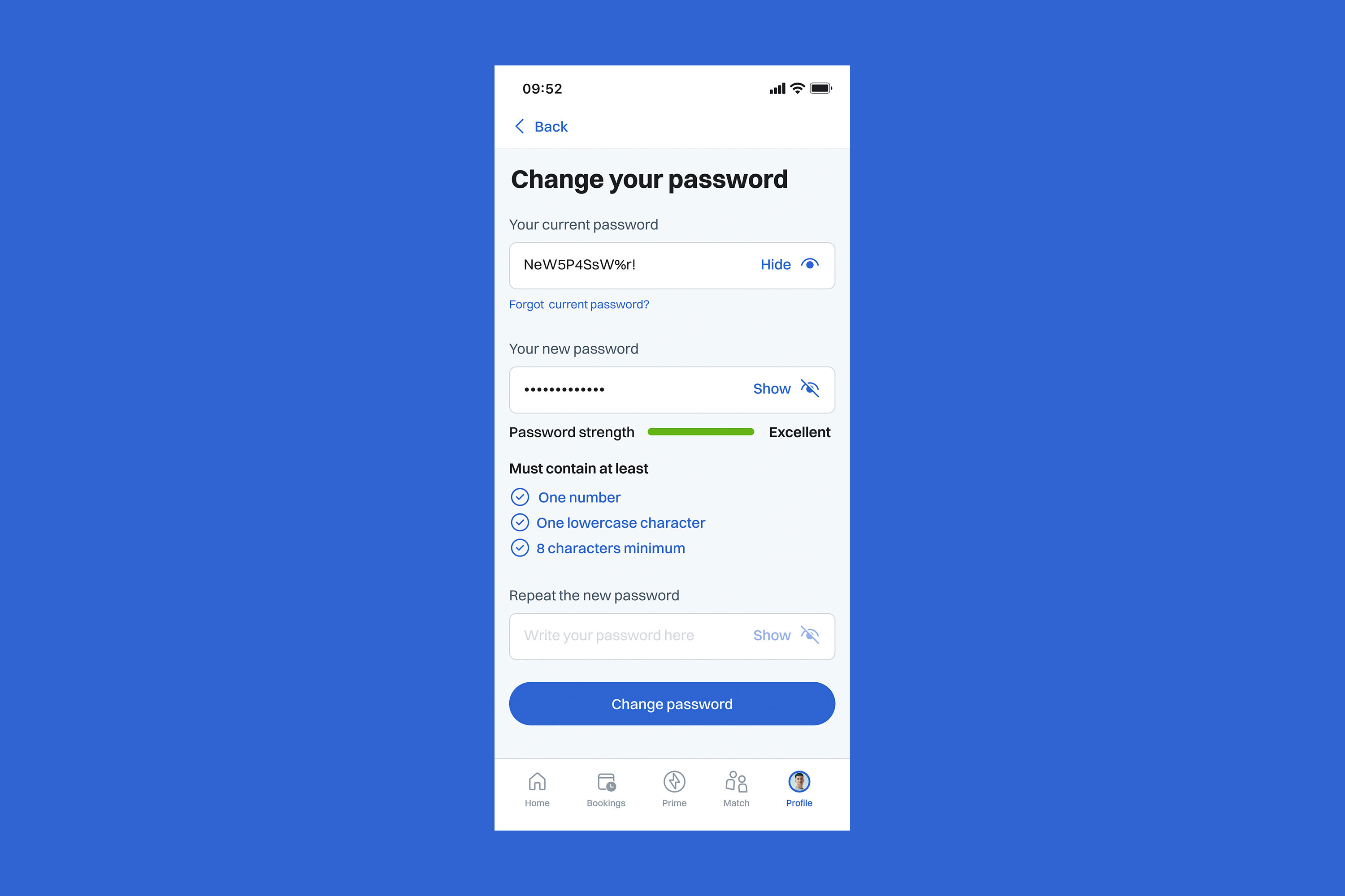 Change password by Alex Campusano on Dribbble