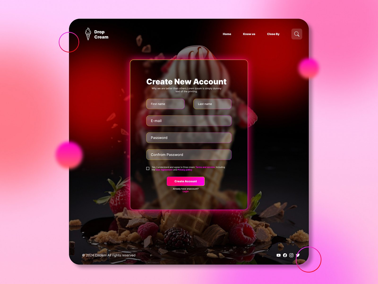 Sign up Page Design by Muntachir Shadik on Dribbble