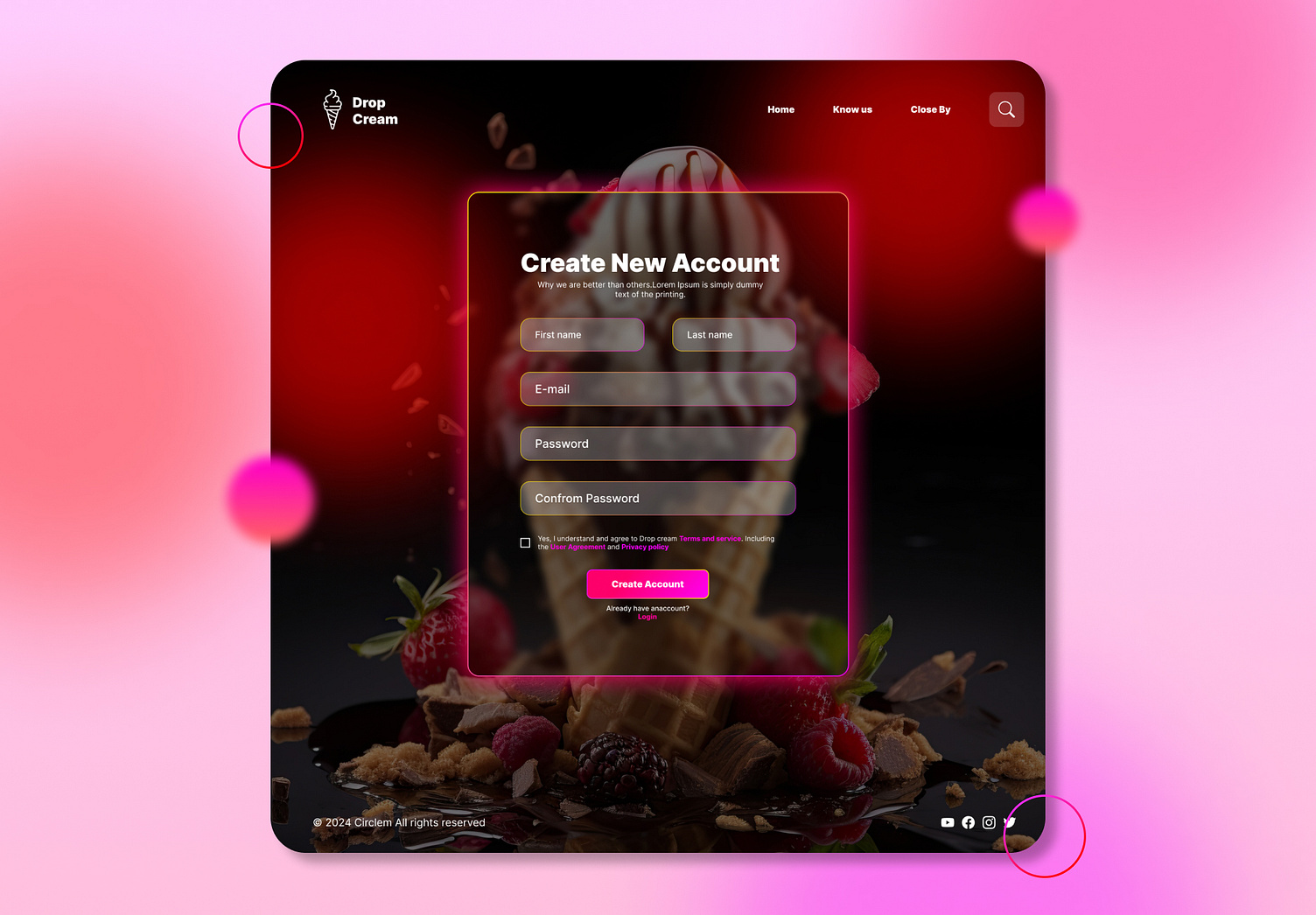 Sign up Page Design by Muntachir Shadik on Dribbble