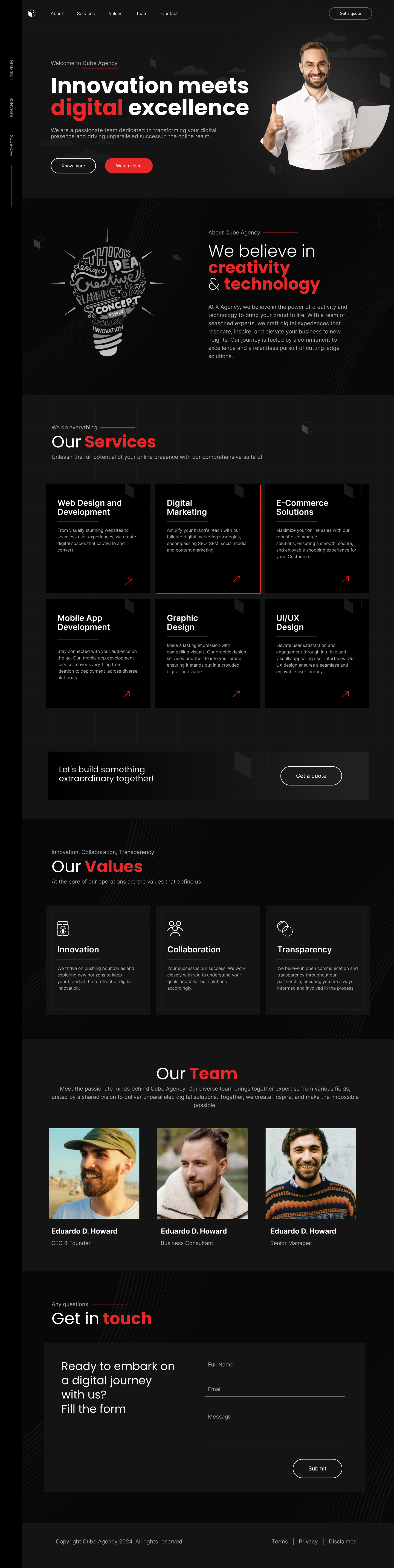 Dark Theme Landing Page designs, themes, templates and downloadable ...