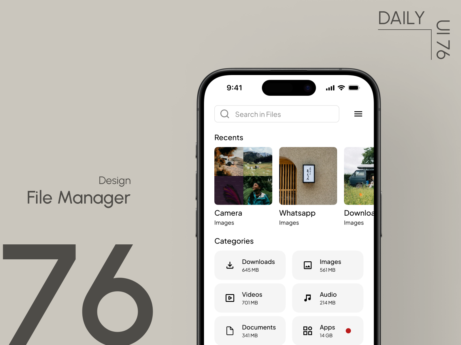 Day 76: File Manager by Benny on Dribbble