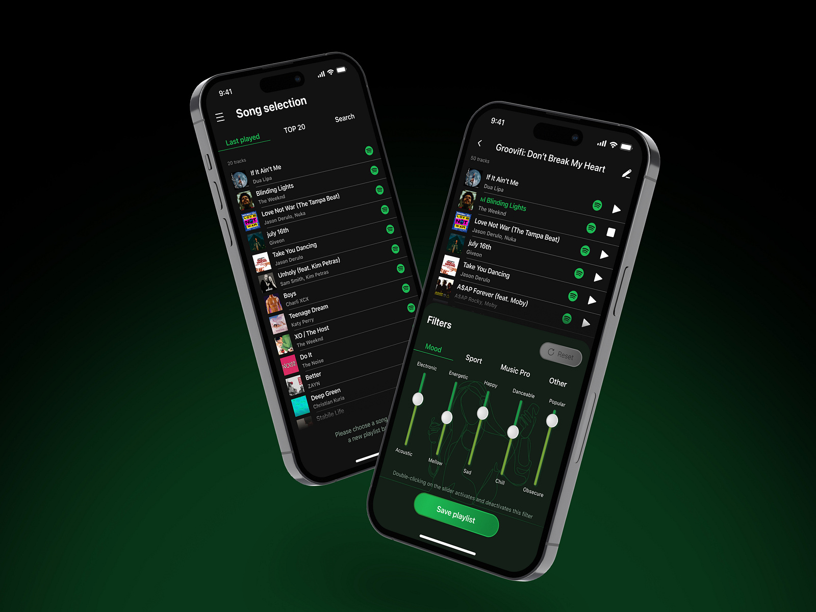 Groovifi | Spotify playlists generation app by ProArea UI/UX & Branding ...