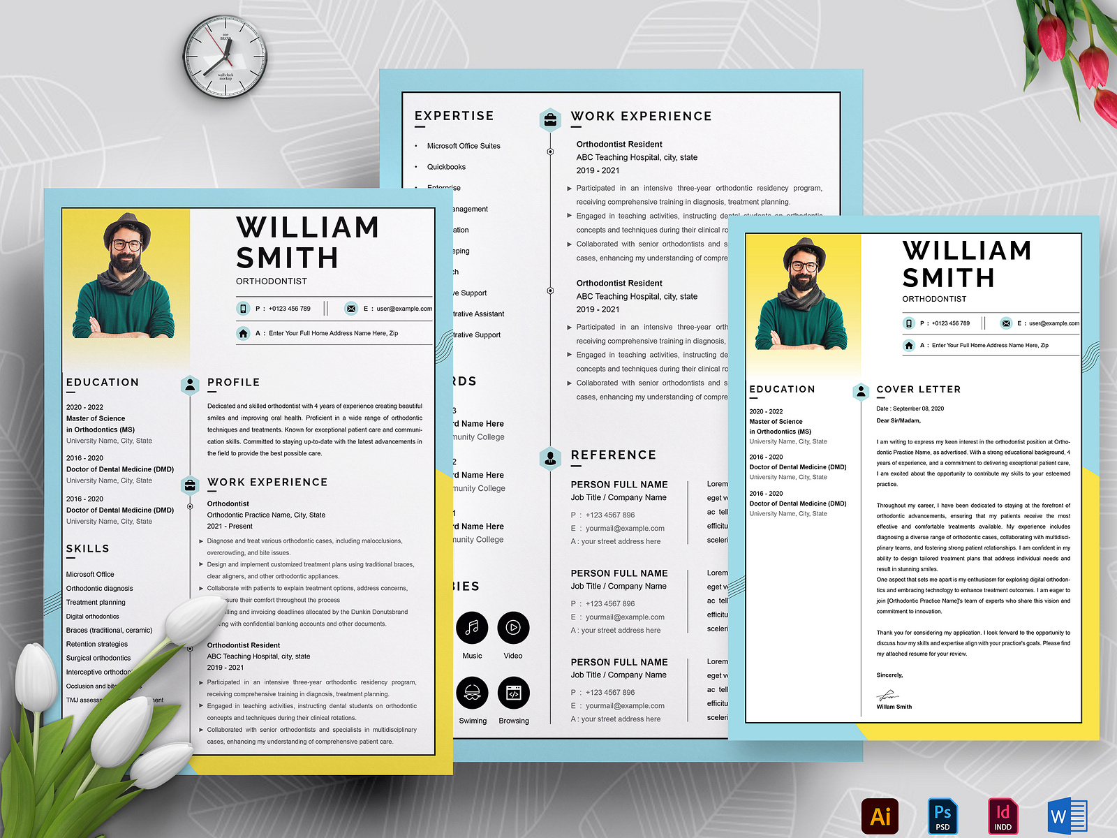 Professional Resume Template Design, Editable Resume Layout by MUST ...