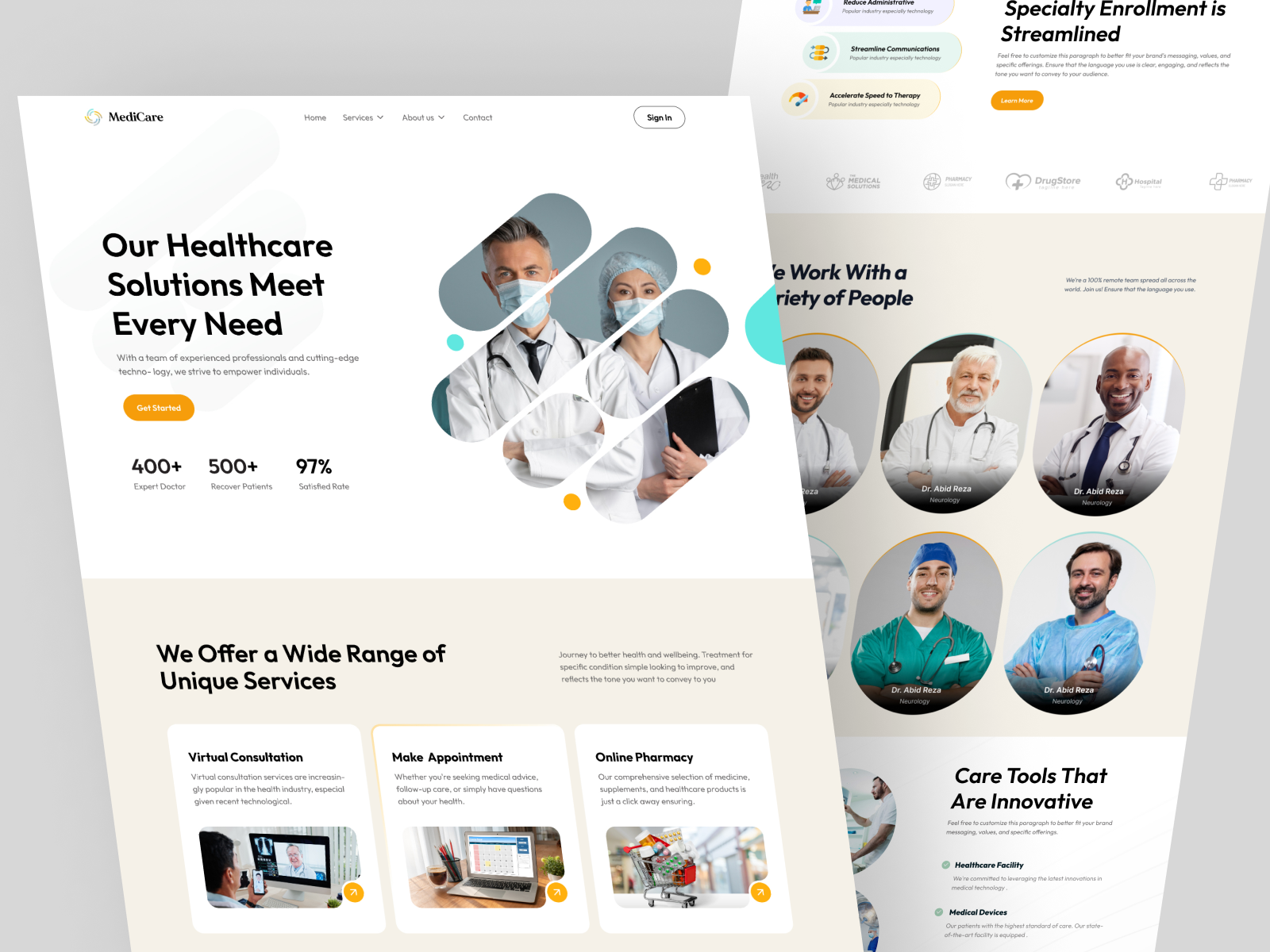 Modern Healthcare Landing Page Design by Design Monks - UX UI | Web Design | Web & Mobile App ...