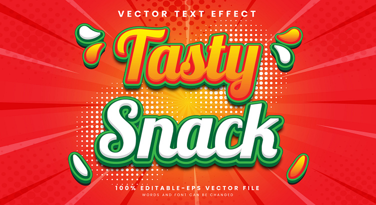 Tasty Snack 3d editable text style Template by Easin Arafat on Dribbble