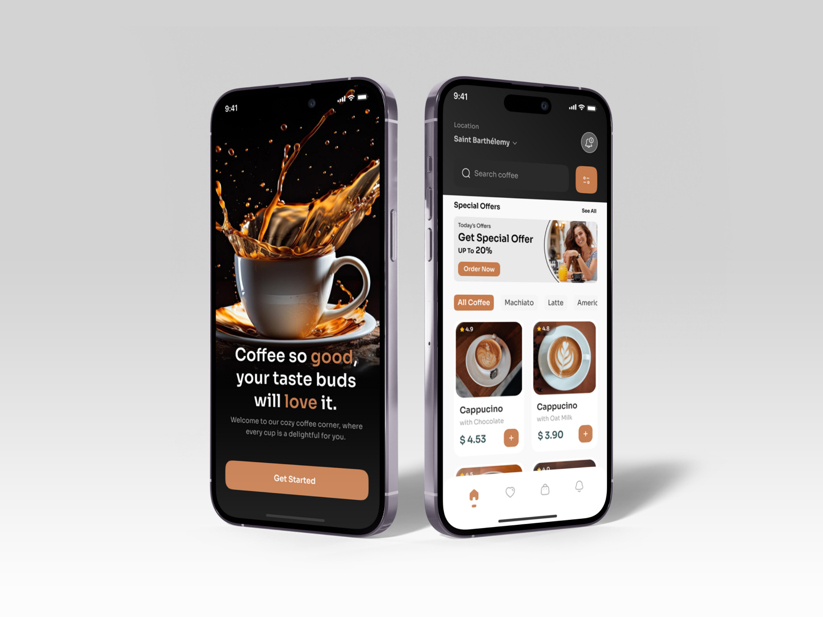 Coffee Shop Mobile App UI Design ☕ by Jarviz Lab || UI/UX Design Agency.. on Dribbble
