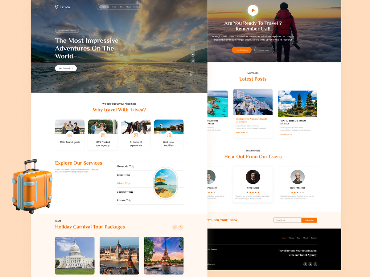 Tourist Landing Page UI Design by IndyLogix Solutions on Dribbble