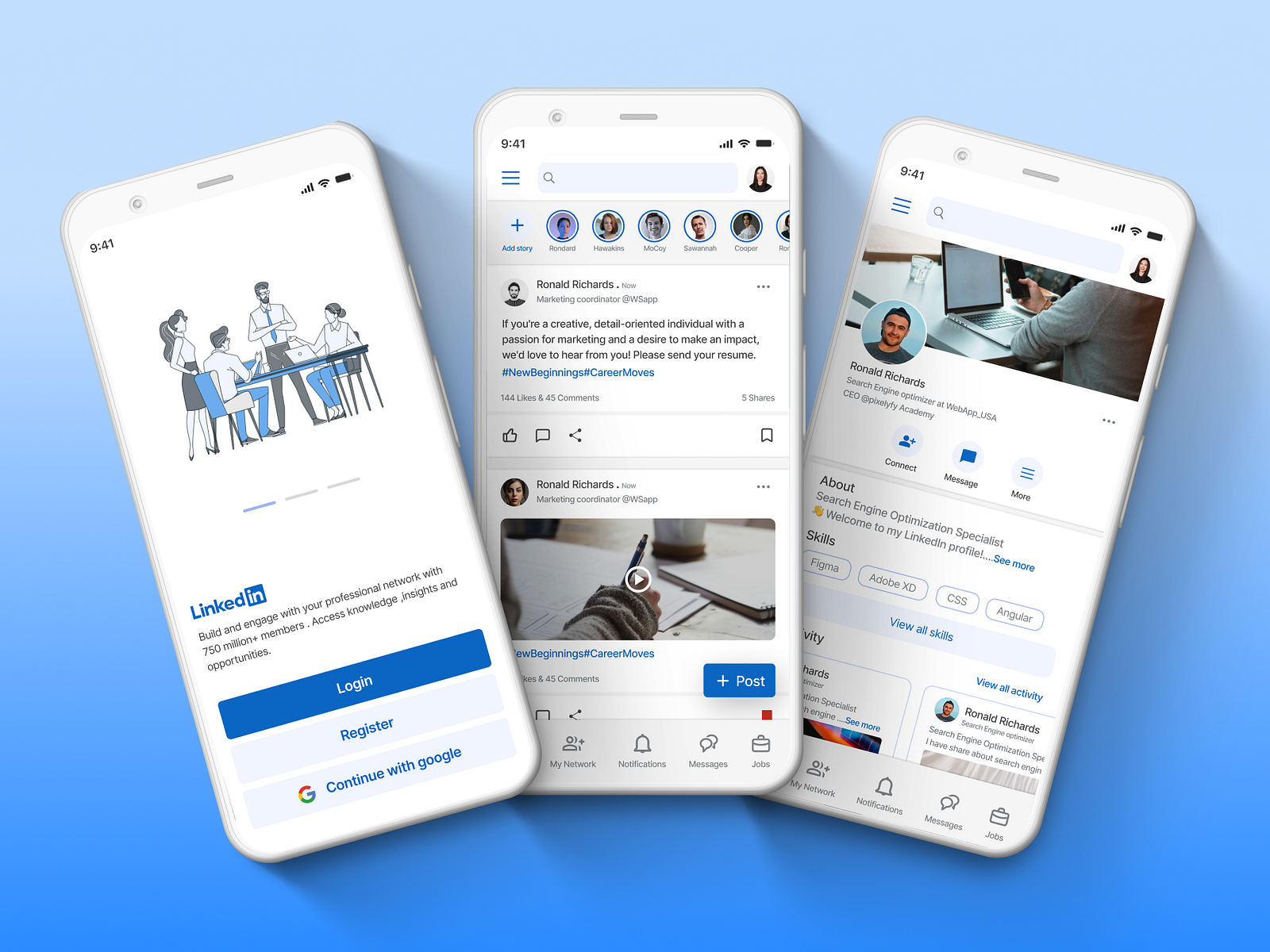 Linked in App UI Design | Redesign by Quratulain Rafiq on Dribbble