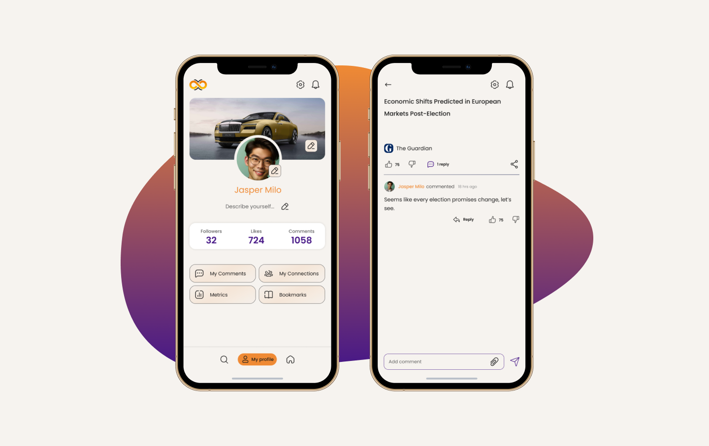 Social Media App Interface Design by MS on Dribbble