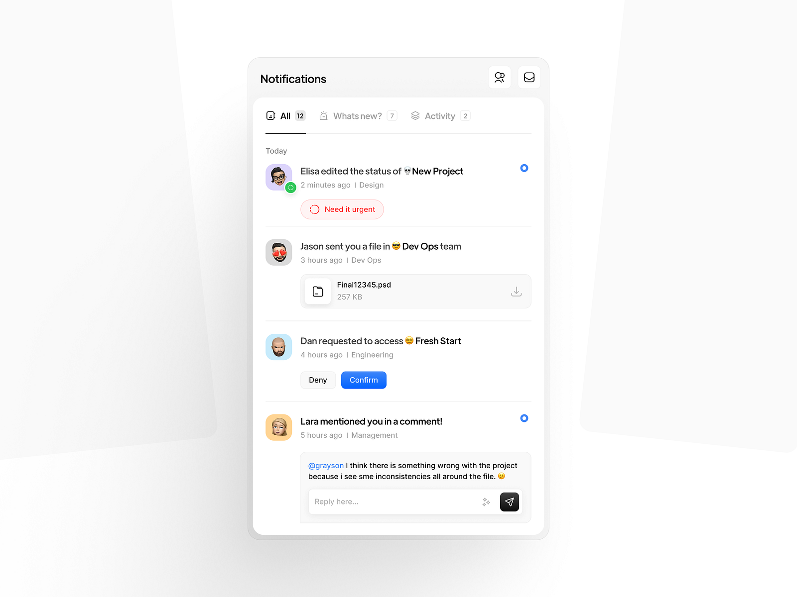 Notifications modal by Bymahdii for XOLAB on Dribbble