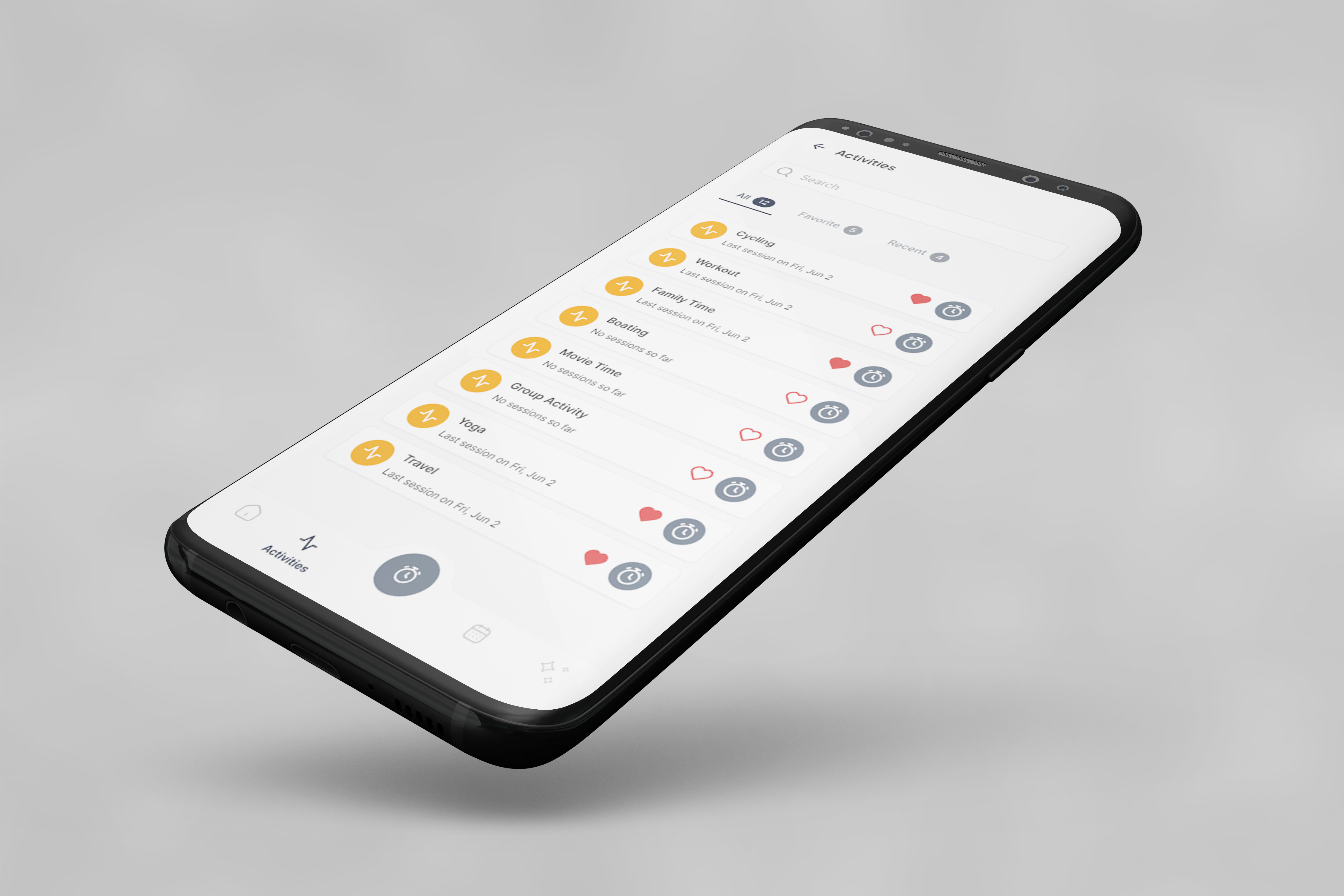 Activities UI by Deep S on Dribbble