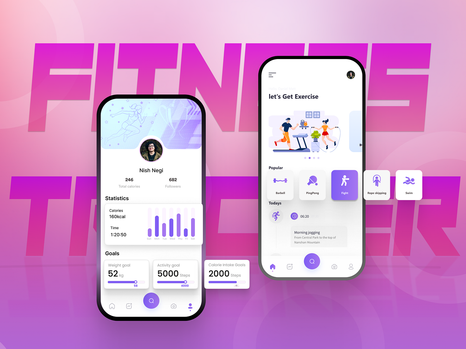 Fitness Tracker App UI by Nishthika Negi on Dribbble