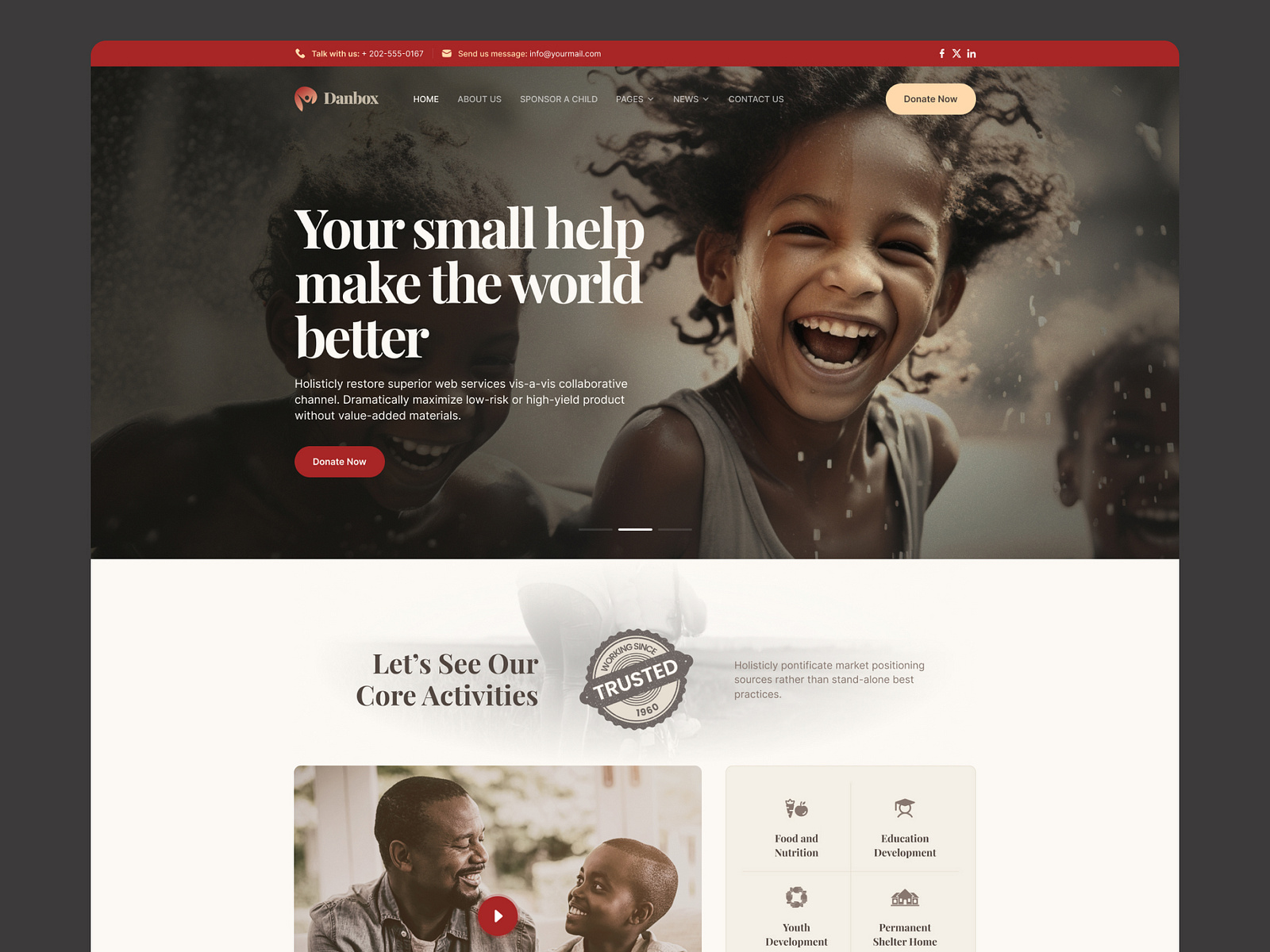 Danbox- Orphanage Foundation Website by Khandaker Rasel on Dribbble