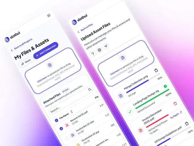 File Upload UI designs, themes, templates and downloadable graphic ...
