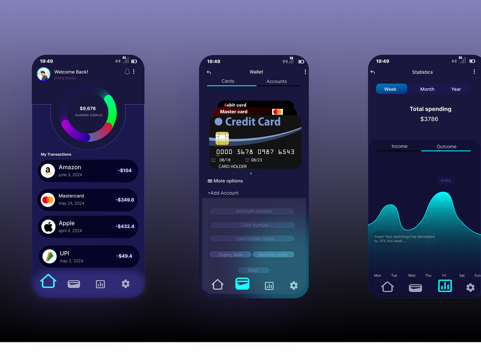 Personal Wallet App Ui Design By Ganesh On Dribbble